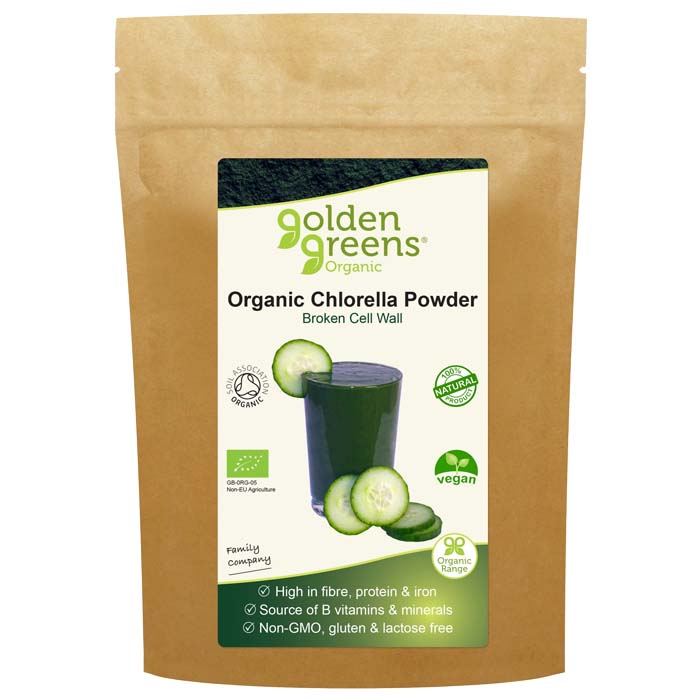 Golden Greens Organic - Organic Chlorella Powder, 100g – PlantX UK Golden Greens Organic - Organic Chlorella Powder, 100g – PlantX UK