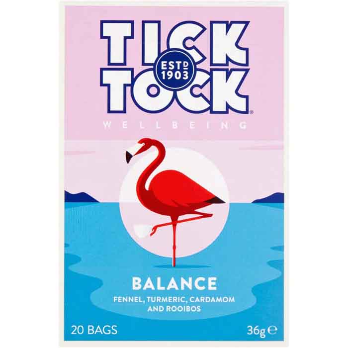 Tick Tock Wellbeing Balance Tea 20 Bags Pack Of 6 Plantx Uk