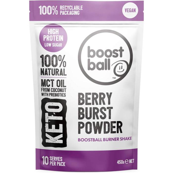 Boostball - Keto Berry Burst Protein Powder, 450g | Pack of 10 – PlantX UK