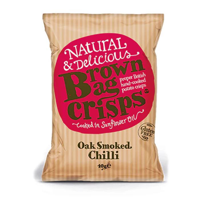 Brown Bag Crisps - Oak Smoked Chilli | Multiple Sizes – PlantX UK