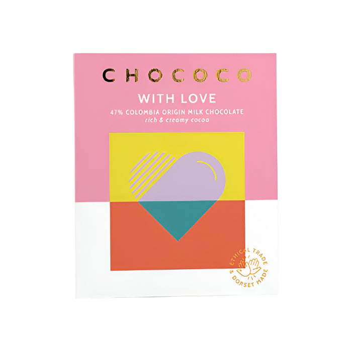 Chococo - 47% 'With Love' Milk Chocolate Bar, 75g | Pack of 12 – PlantX UK