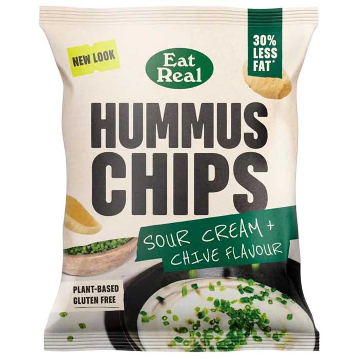Eat Real - Hummus Chips Sour Cream, 45g | Pack of 18 – PlantX UK