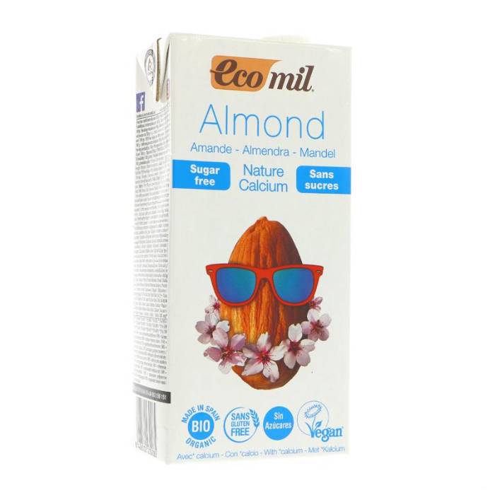 Ecomil - Organic Almond Milk Sugar-Free Calcium (6% Almond), 1L – PlantX UK