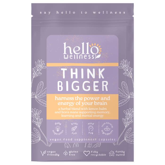 Hello Wellness - Think Bigger Brain Support, 60 Capsules – PlantX UK