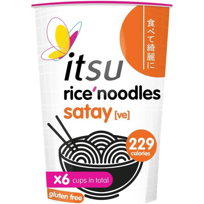 Itsu - Satay Rice Noodle Cup, 64g | Pack of 6 – PlantX UK