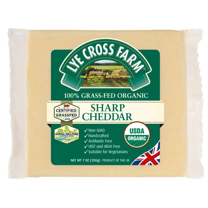 Lye Cross Farm - Organic Grass Fed Sharp Cheddar, 200g – PlantX UK