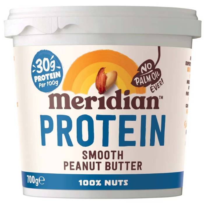 Meridian - Protein Peanut Butter Smooth, 700g – PlantX UK