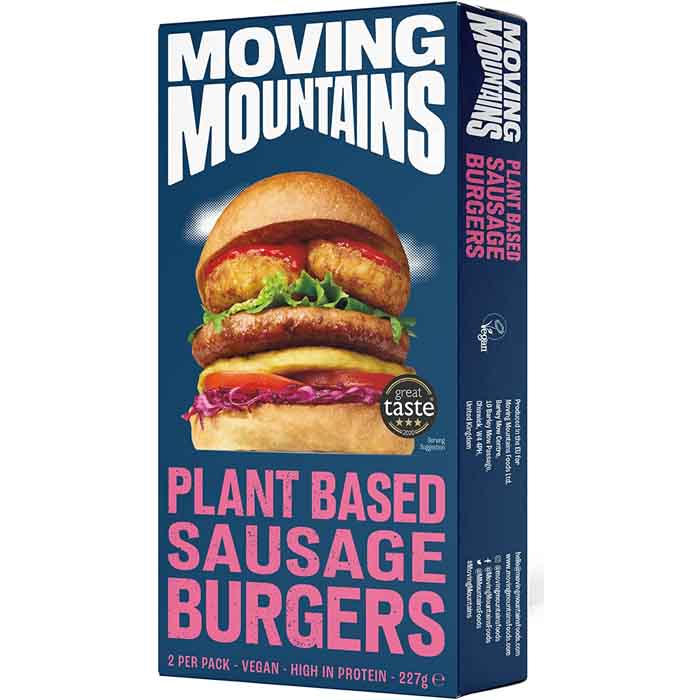 Moving Mountains - 2 Plant Based Sausage Burgers, 227g – PlantX UK