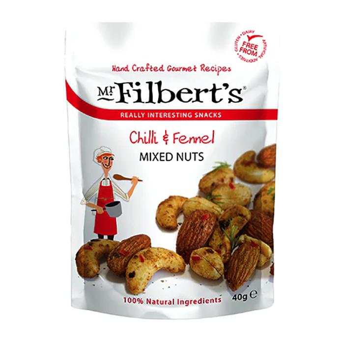 Mr Filberts - Chilli & Fennel Mixed Nuts, 40g - Pack of 20 – PlantX UK