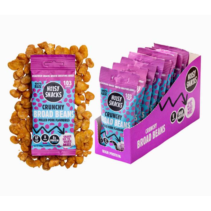Noisy Snacks - Crunchy Broad Beans Pulled Pork, 25g | Pack of 10 ...