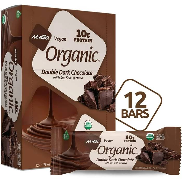 NuGo - Organic Dark Chocolate Bar, 50g | Pack of 12 | Multiple Flavour ...