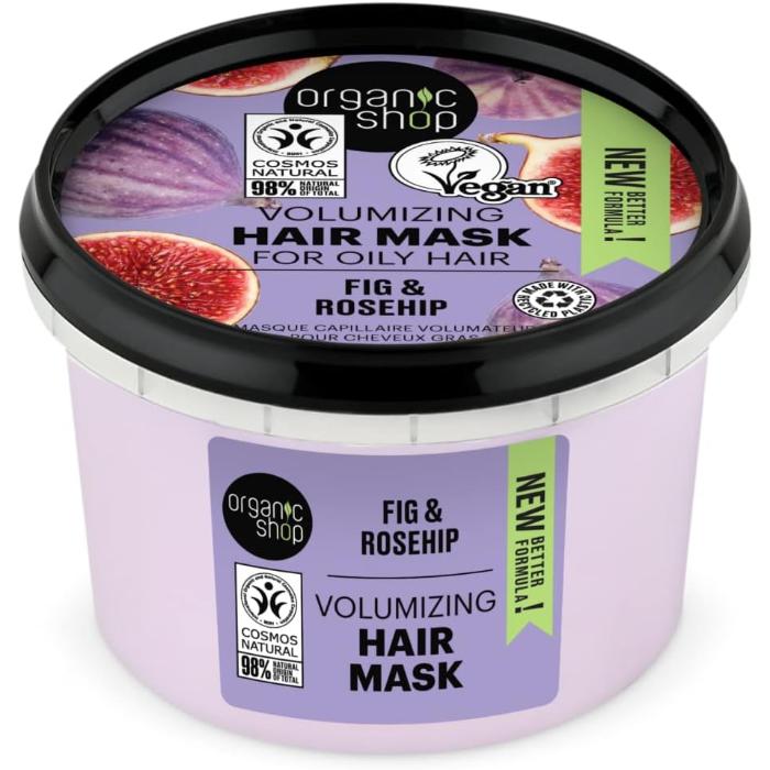 Organic Shop - Volumizing Hair Mask for Oily Hair Fig and Rosehip, 250 ...