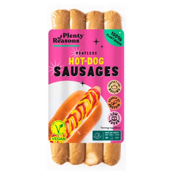 Plenty Reasons - Meatless Hotdog Sausages, 180g – PlantX UK