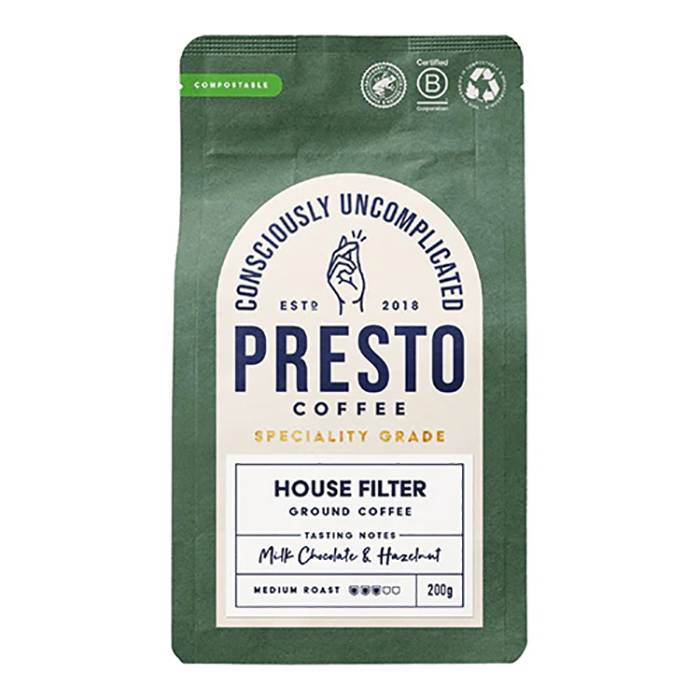 Presto Coffee Roasters - House Filter Ground Coffee, 200g | Pack of 6 ...
