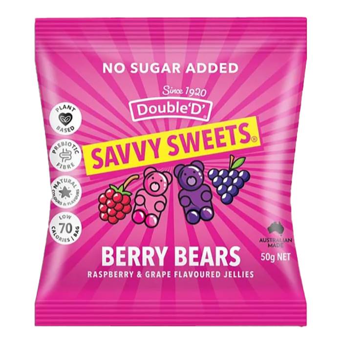 Savvy Sweets - Berry Bears, 50g | Pack of 12 – PlantX UK