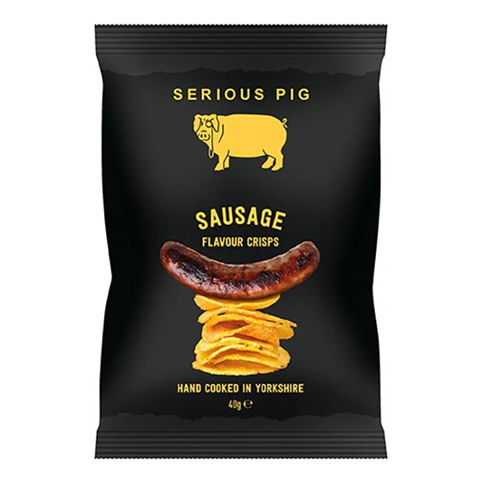 Serious Pig - Sausage Flavour Crisps, 22g | Pack of 24 – PlantX UK