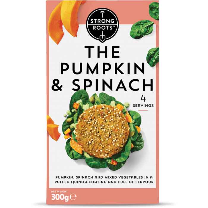 Strong Roots - The Pumpkin & Spinach Burger, 300g – PlantX UK
