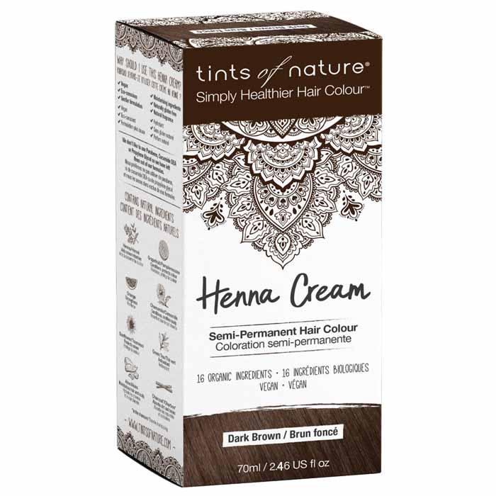 Tints Of Nature - Dark Brown Henna Cream Hair Dye, 70ml – PlantX UK