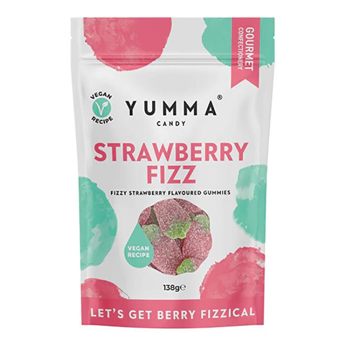 Yumma Candy - Pouch Strawberry Fizz, 138g - Pack of 7 – PlantX UK