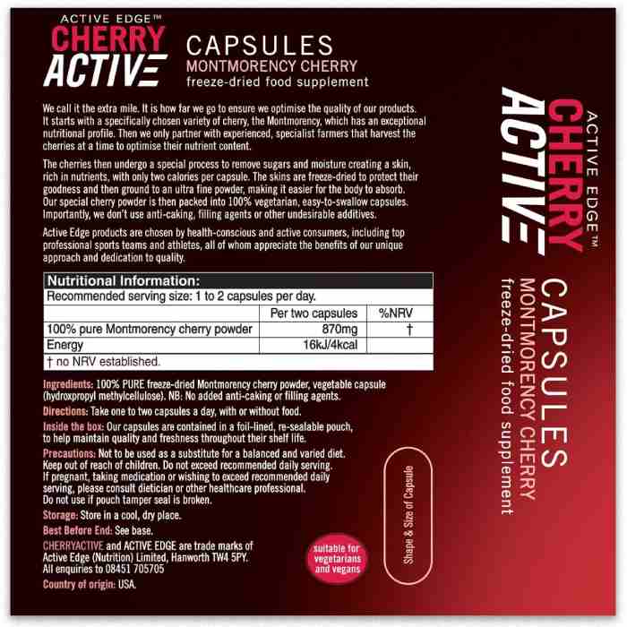 Active Edge - CherryActive® (Concentrate Juice & Capsules) – PlantX UK