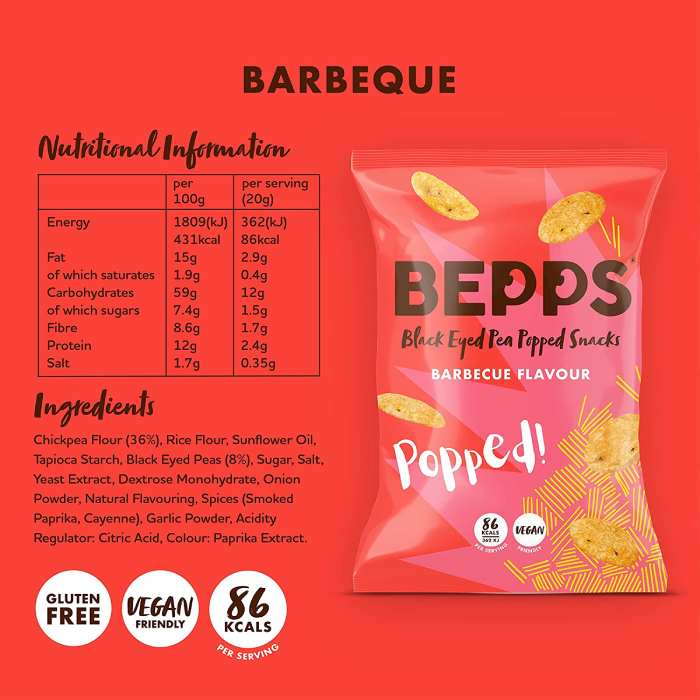 Bepps - Black Eyed Pea Popped Snacks | Multiple Options – PlantX UK