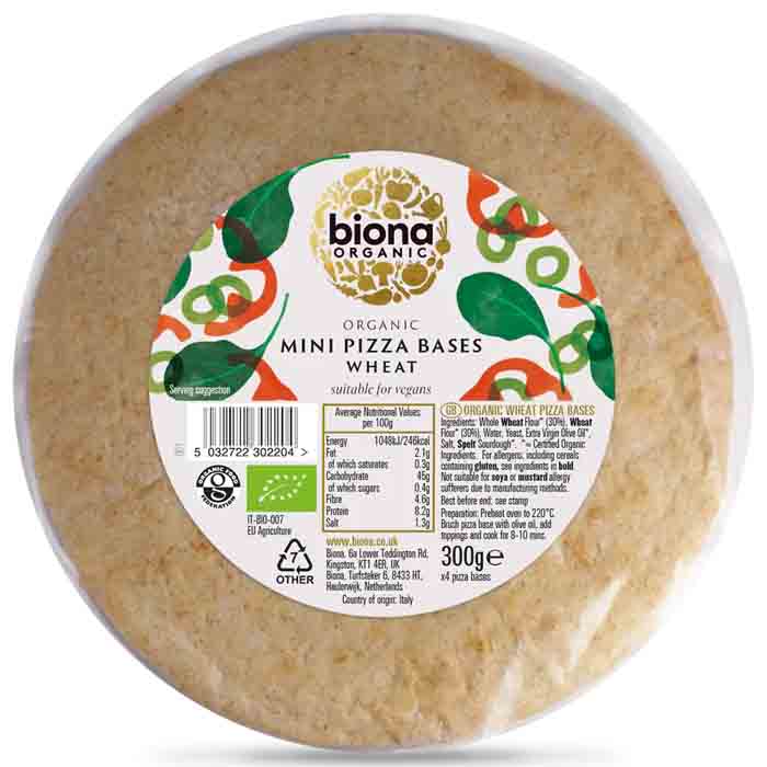 Biona - Mini Pizza Bases 4 Pack, 300g – PlantX UK