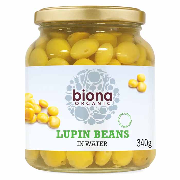 Biona - Organic Lupin Beans in a Glass Jar, 340g | Multiple Pack Sizes ...