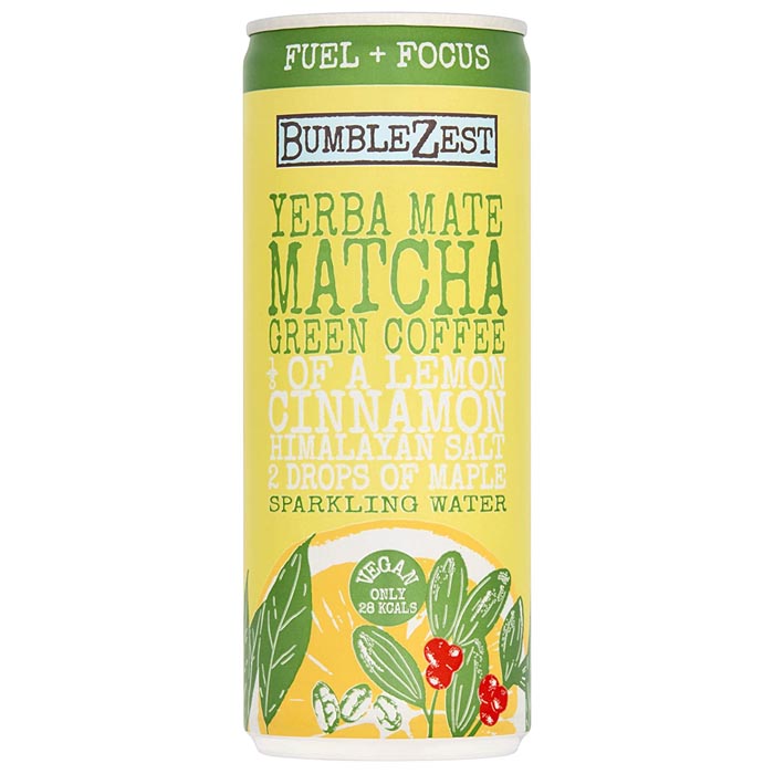Bumblezest - Fuel & Focus Sparkling Yerba Mate Matcha Coffee, 250ml ...