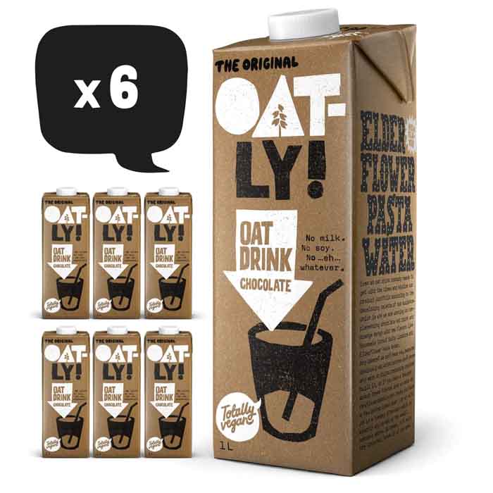 Oatly - Chocolate Oat Milk Drink, 1L | Pack of 6 – PlantX UK