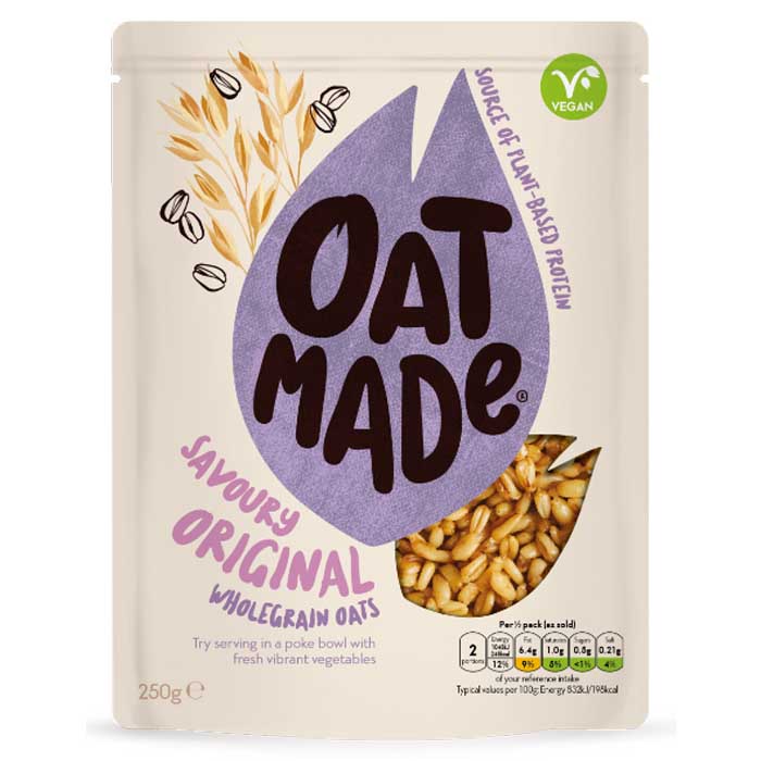 Oatmade - Savoury Original Wholegrain Oats Pouch, 250g – PlantX UK