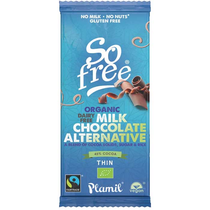 Plamil - So Free Organic Milk Chocolate Alternative Thin Bar, 80g | Mu ...