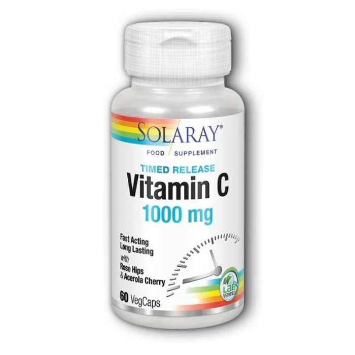 Solaray - Vitamin C Two Stage Time Release 1000mg, 60 Capsules – PlantX UK