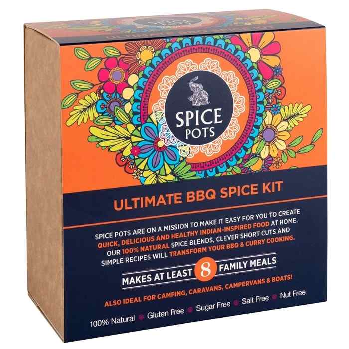 Spice Pots - The Ultimate BBQ Spice Kit (4 Powders & 8 Recipes), 160g ...